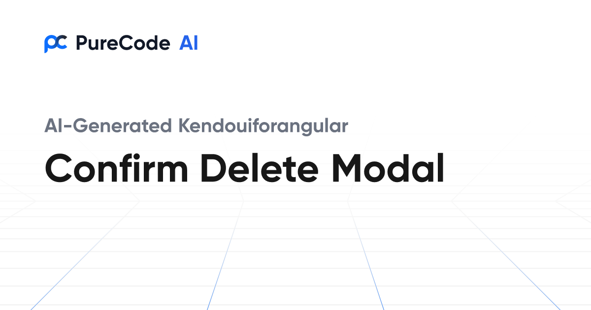 Build Great Kendouiforangular Confirm delete modal Components Faster ...