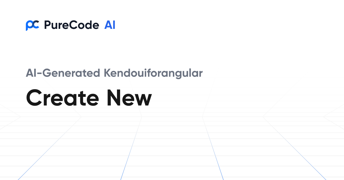 Build Unique Kendo UI Angular Create-New Components with AI
