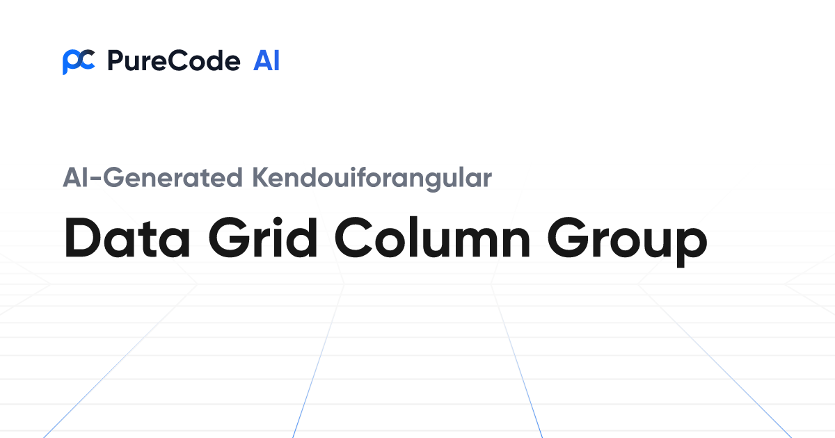 Build Great Kendouiforangular Data Grid Column Group Components Faster