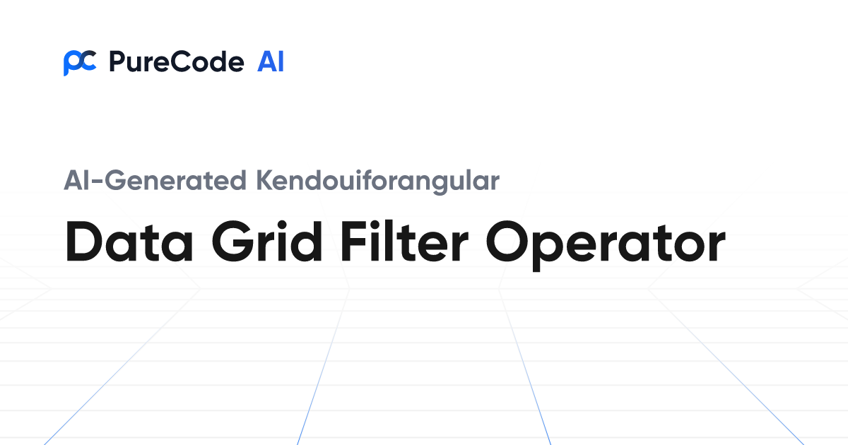 Build Great Kendouiforangular Data Grid Filter Operator Components
