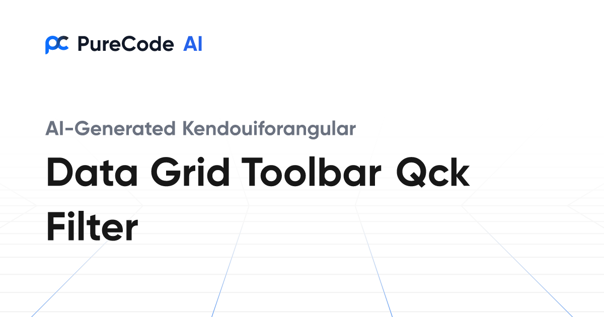 Build Great Kendouiforangular Data Grid Toolbar Qck Filter Components