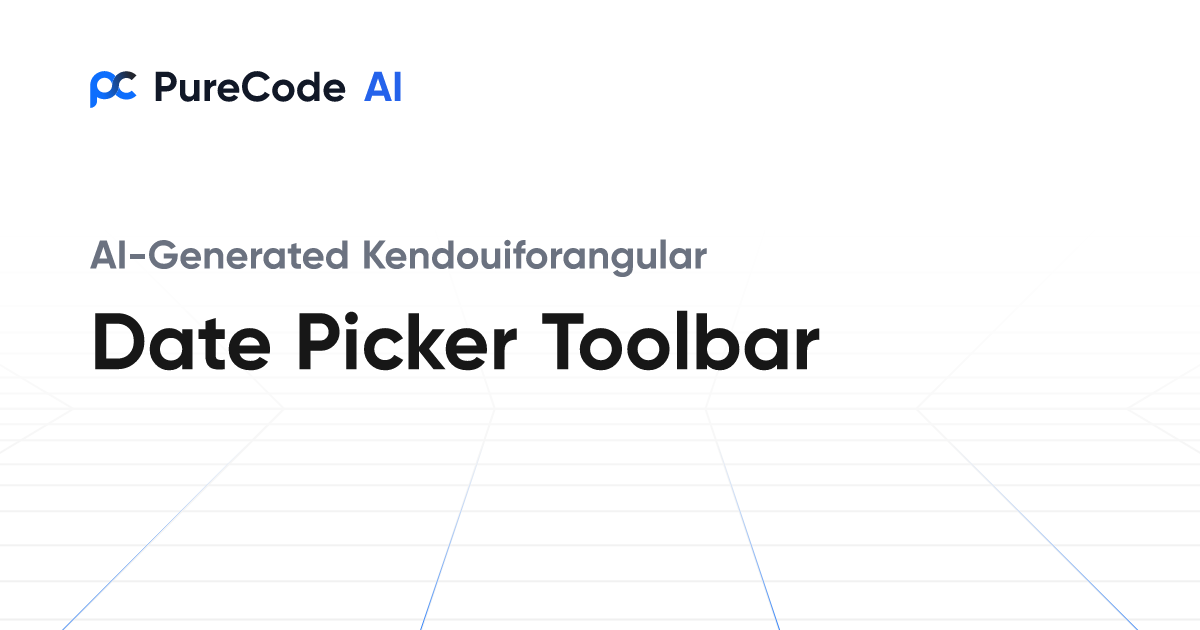 Build Great Kendouiforangular Date Picker Toolbar Components Faster