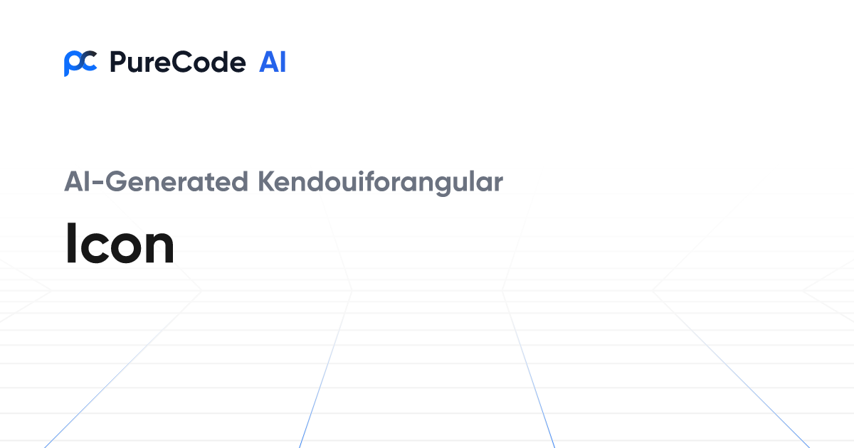 Build Great Kendouiforangular Icon Components Faster Using Ai Tools