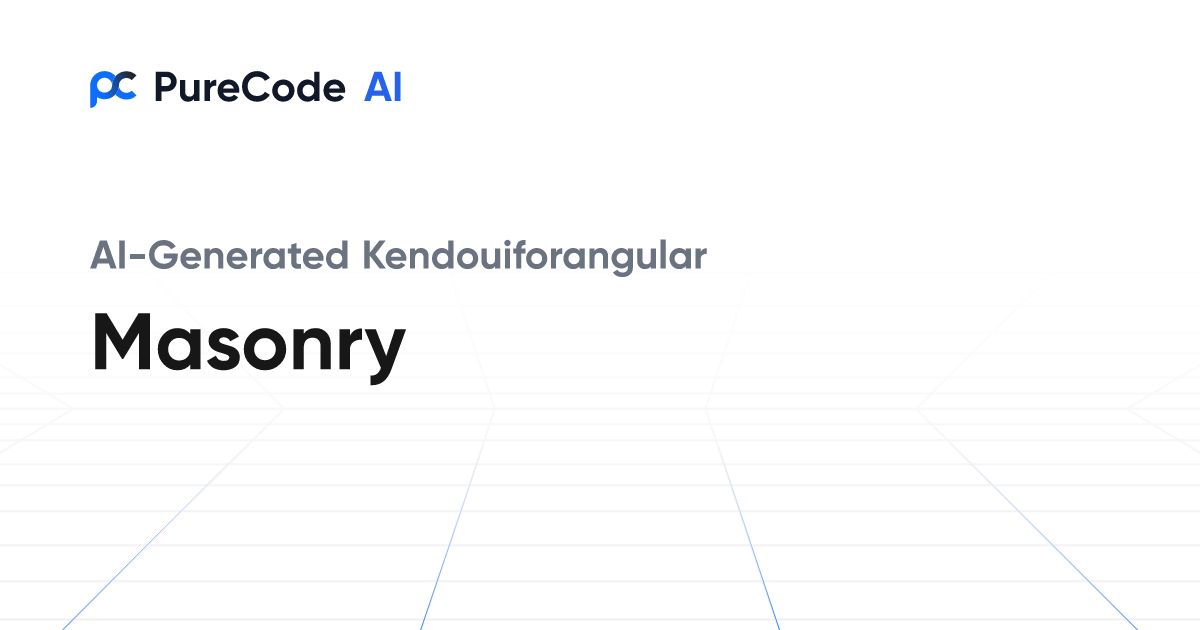 Build Great Kendouiforangular Masonry Components Faster Using Ai Tools