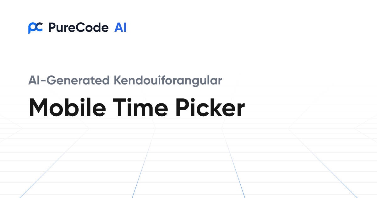 Build Great Kendouiforangular Mobile Time Picker Components Faster
