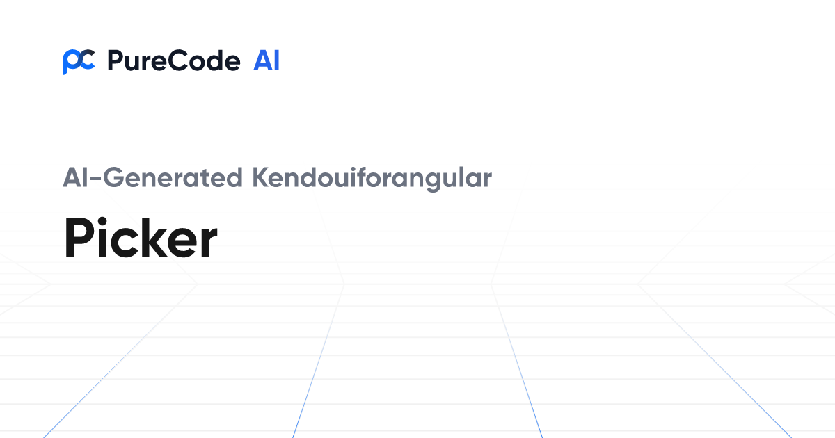 Build Great Kendouiforangular Picker Components Faster Using Ai Tools