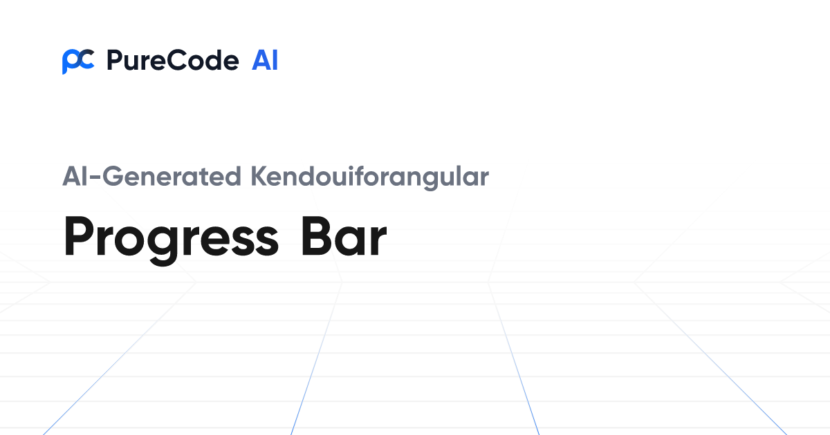 Build Great Kendouiforangular Progress bar Components Faster Using AI Tools Build Great Kendouiforangular Progress bar Components Faster Using AI Tools