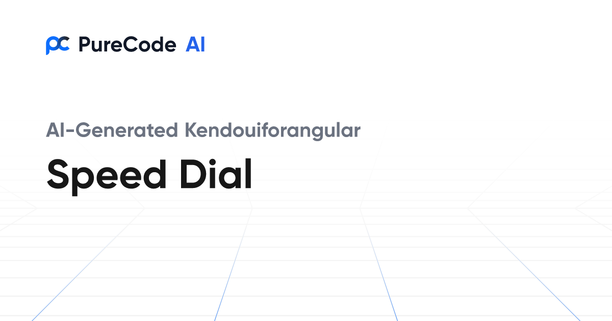 Build Great Kendouiforangular Speed Dial Components Faster Using Ai Tools