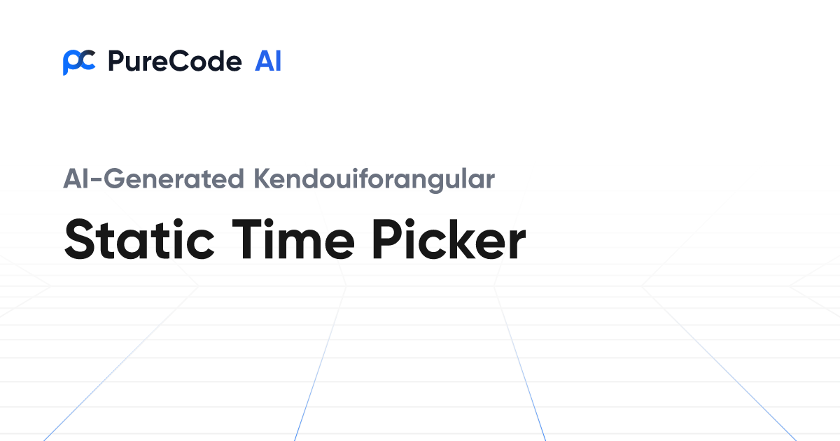 Build Great Kendouiforangular Static Time Picker Components Faster