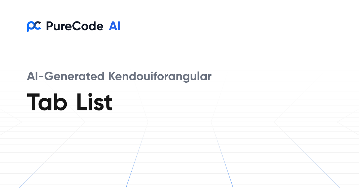 Build Great Kendouiforangular Tab List Components Faster Using Ai Tools