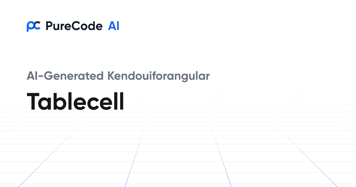 Build Great Kendouiforangular Tablecell Components Faster Using Ai Tools