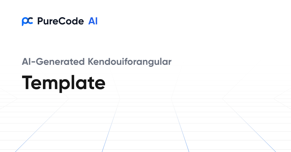 Build Great Kendouiforangular Template Components Faster Using Ai Tools