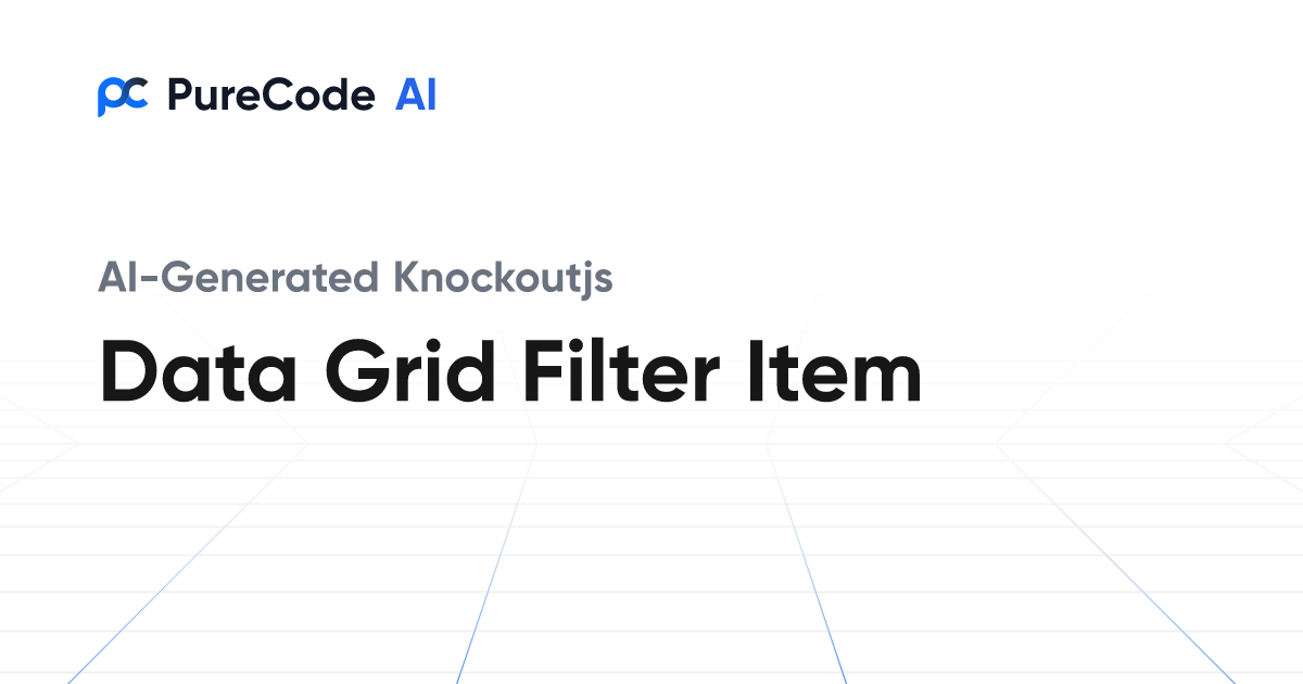 Create Clean Knockoutjs Data Grid Filter Item Via Ai