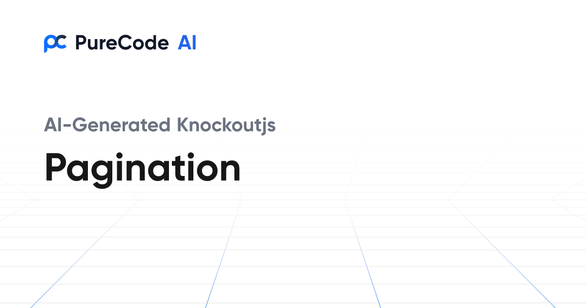 Build Great Knockoutjs Pagination Components Faster Using AI Tools