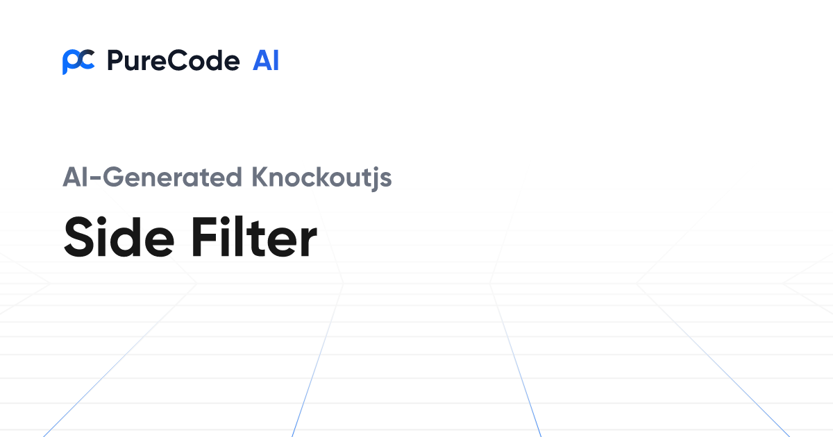 Build Great Knockoutjs Side Filter Components Faster Using Ai Tools