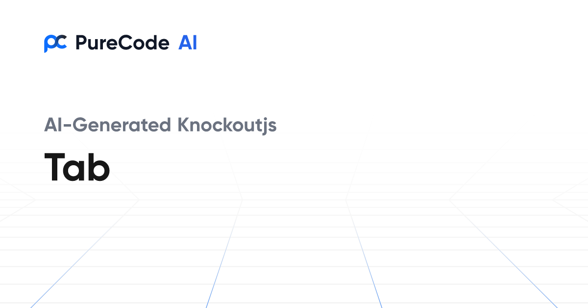 Build Great Knockoutjs Tab Components Faster Using AI Tools