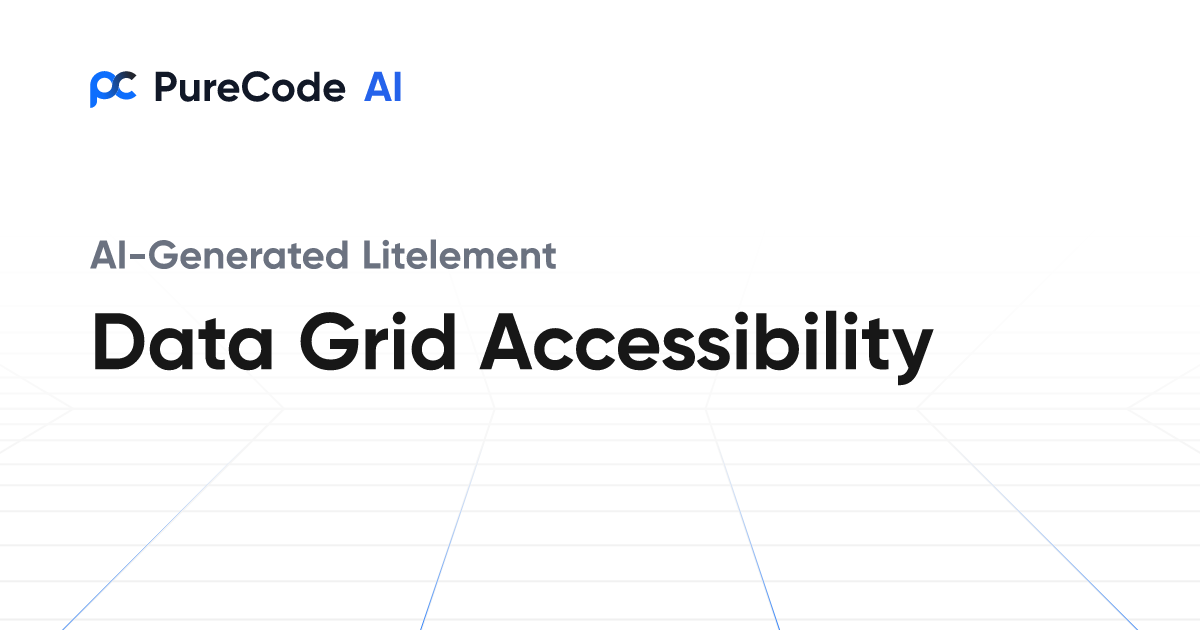 Deploy Litelement Data Grid Accessibility Fast With Ai