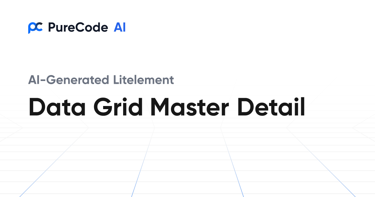 Build And Deploy Litelement Data Grid Master Detail Quickly