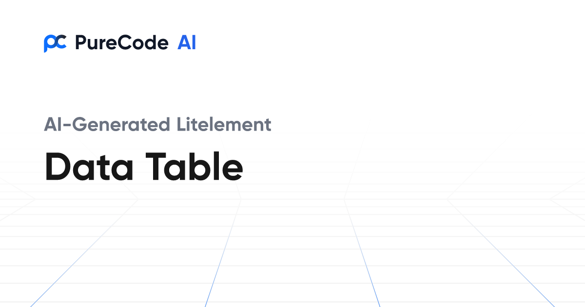 Build Great Litelement Data Table Components Faster Using Ai Tools