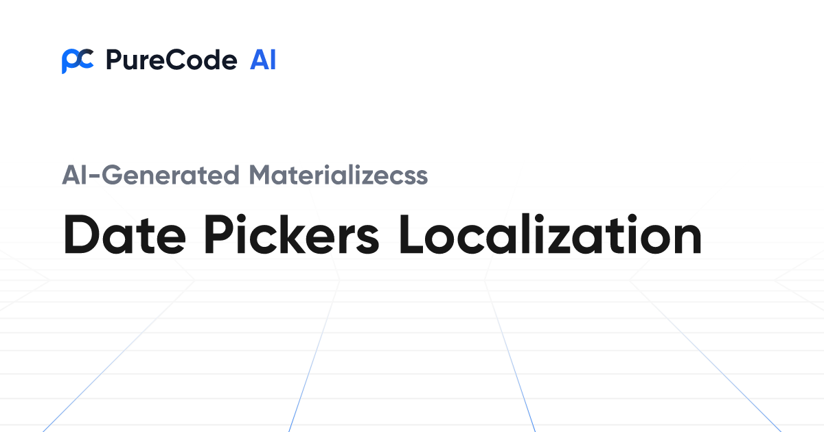 Implement Materializecss Date Pickers Localization Using Ai