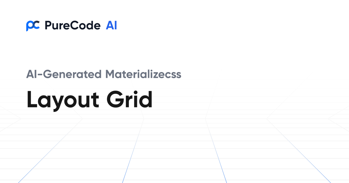 Implement Materializecss Layout Grid Using Ai