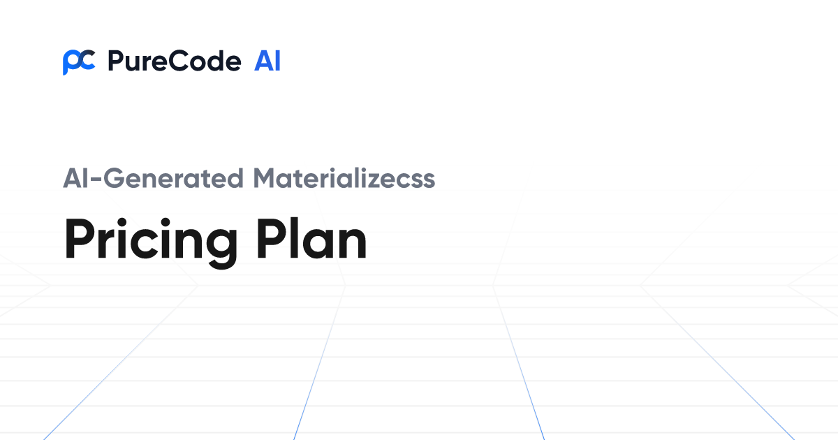 Build Great Materialize CSS Pricing Plans UI Designs with AI