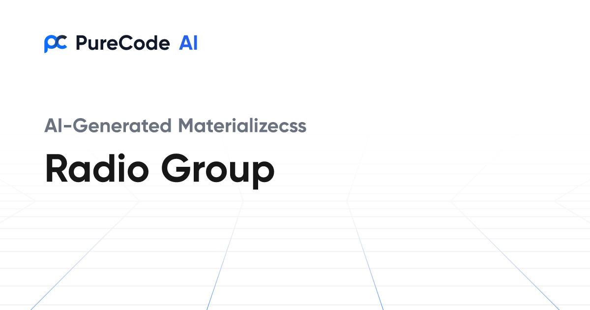 Build Gorgeous Materialize Css Radio Buttons Group Using Ai
