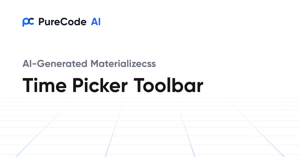 Generate Materializecss Time Picker Toolbar With Purecode