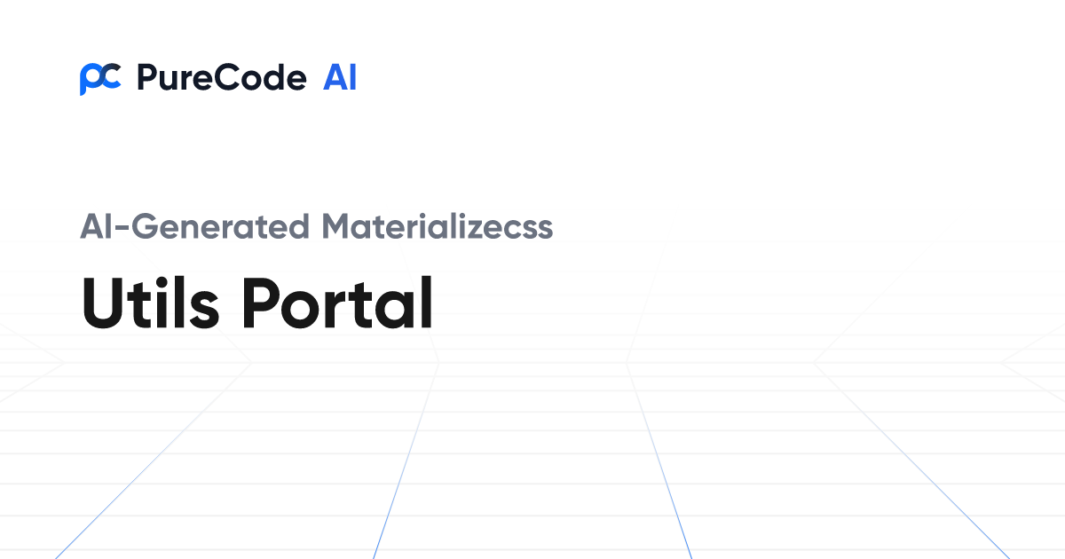Implement Materializecss Utils Portal Using Ai