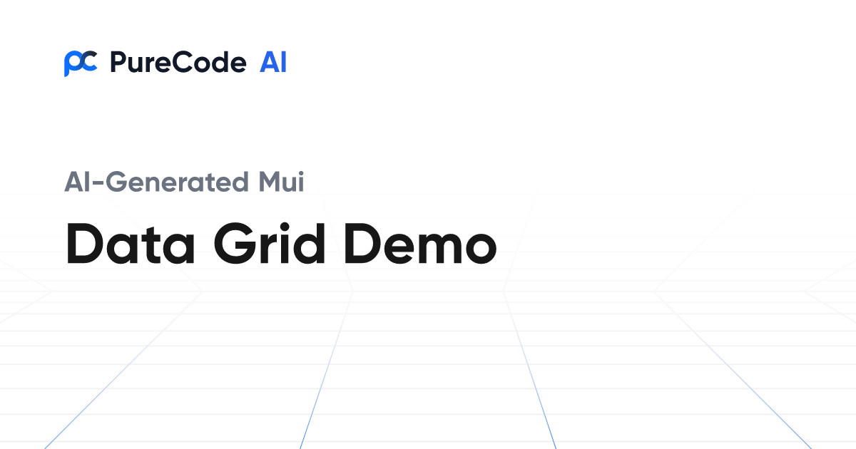 Build Great MUI Data grid demo Components Faster Using AI Tools Build Great MUI Data grid demo Components Faster Using AI Tools