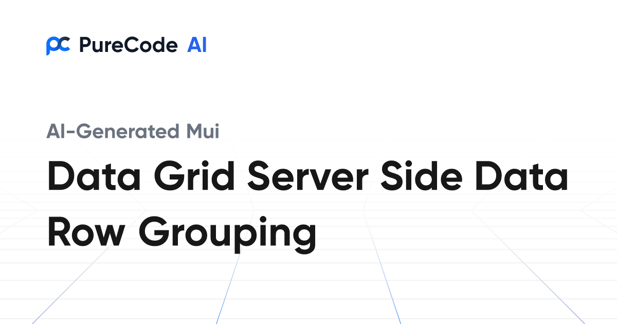 Mui Data Grid Server Side Data Row Grouping Purecode