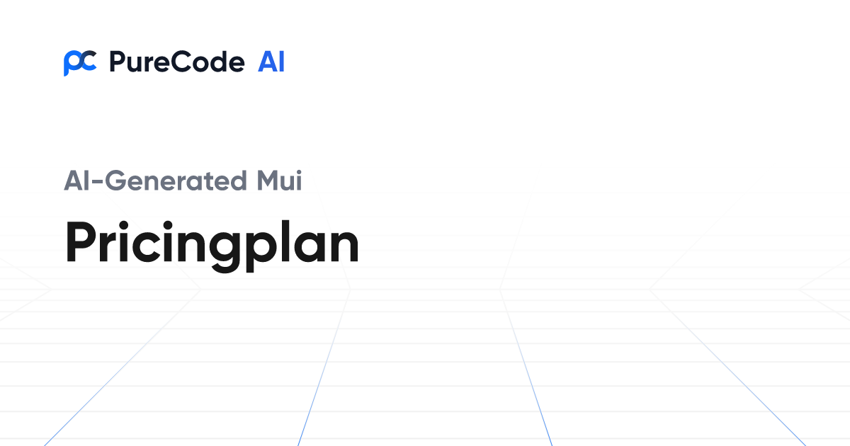 Generate Mui Pricing Components Instantly Via Purecode Ai