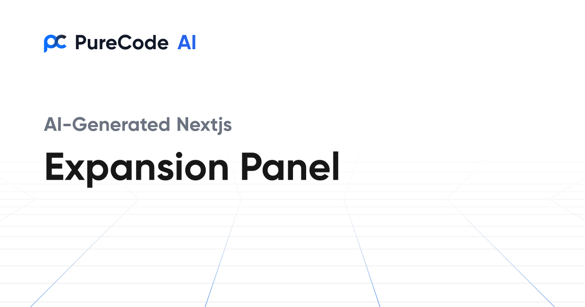 Create Clean NextJS Expansion Panel via AI