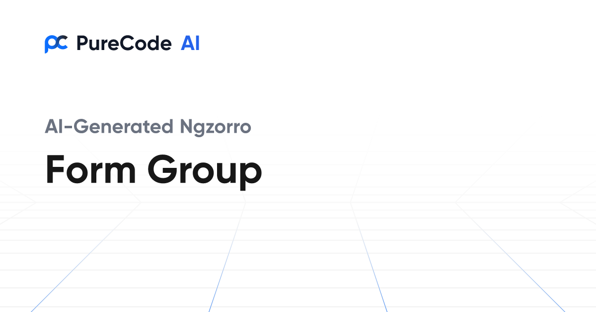 Build Great Ngzorro Form group Components Faster Using AI Tools