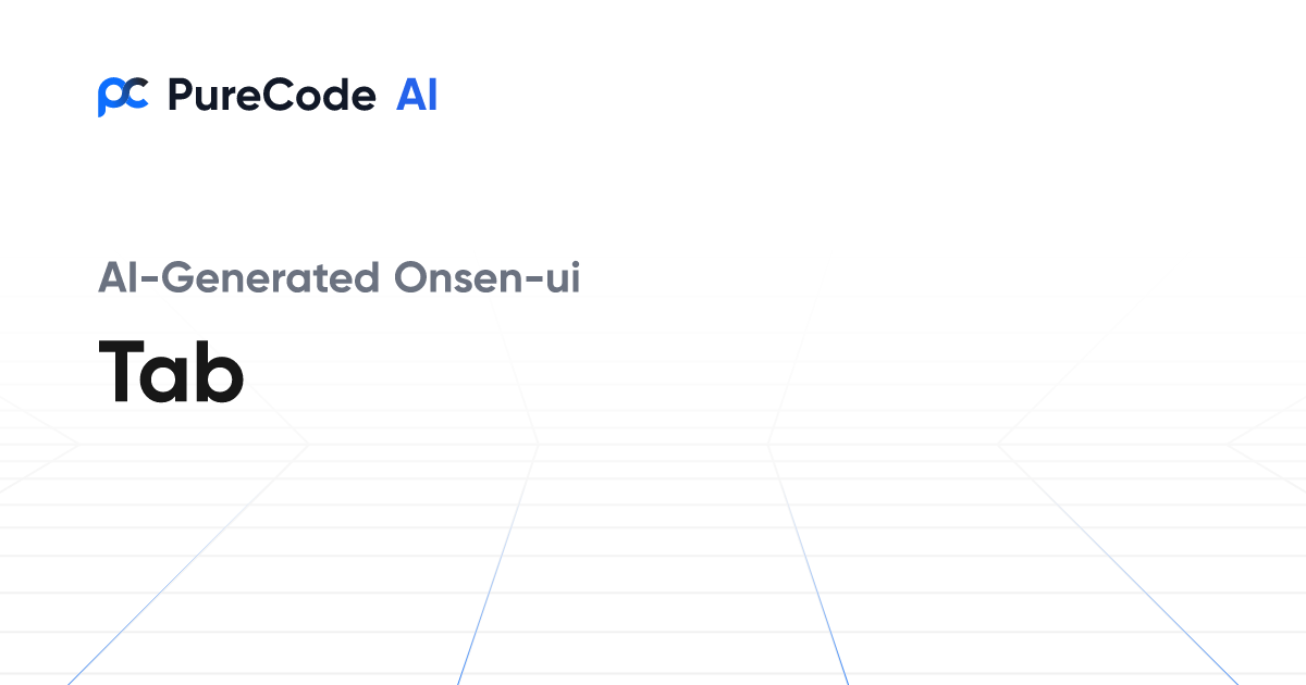 Build Great Onsen ui Tab Components Faster Using AI Tools