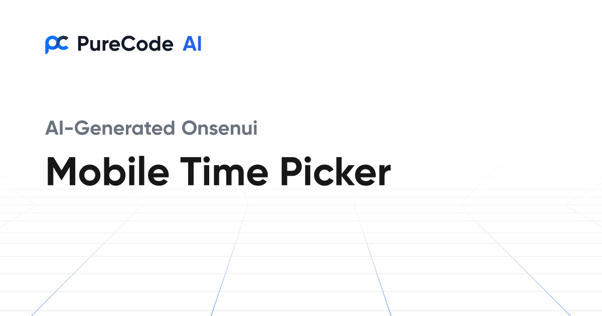 Build Smarter OnsenUI Mobile Time Picker with AI