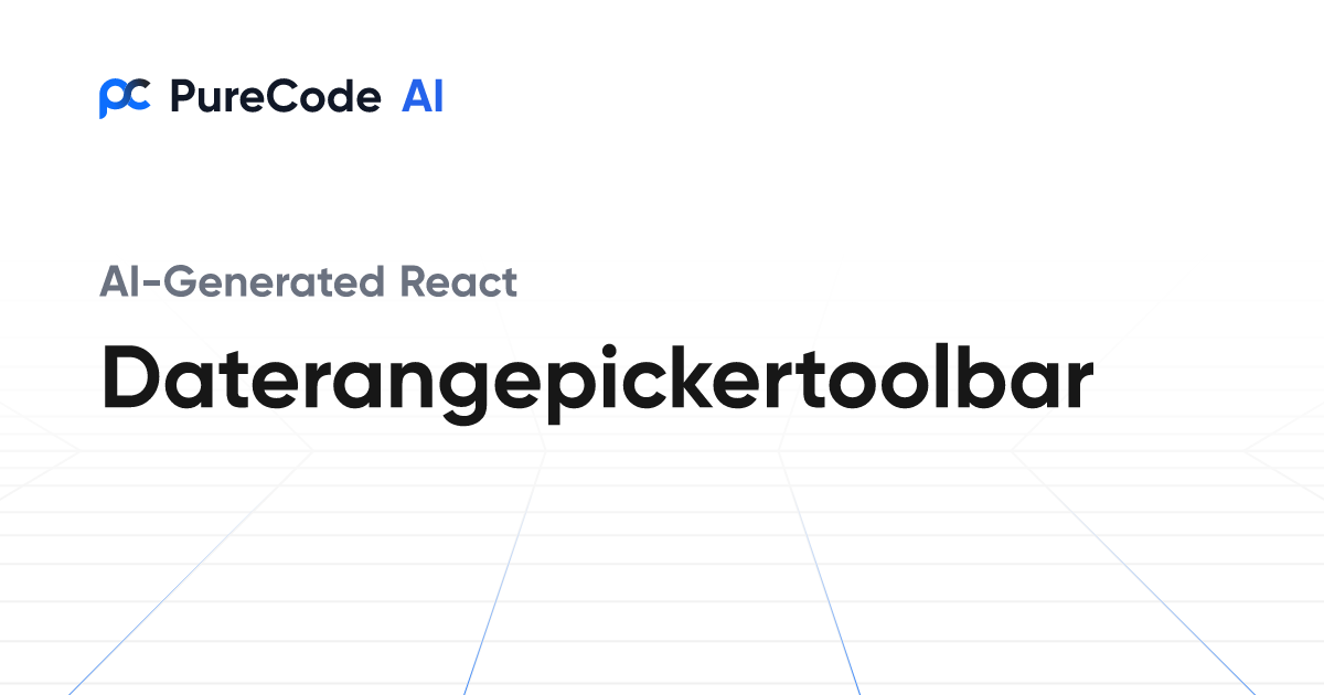 React Date Range Picker Toolbar Purecode Ai Solutions