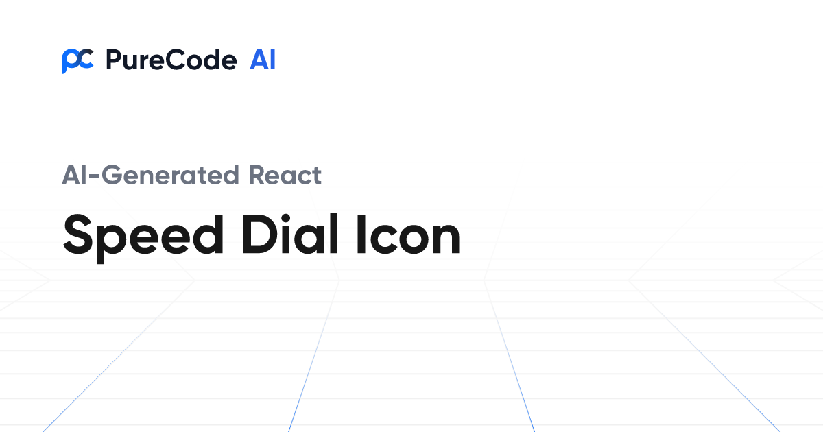 Generate react Speed Dial Icon with PureCode AI Generate react Speed Dial Icon with PureCode AI