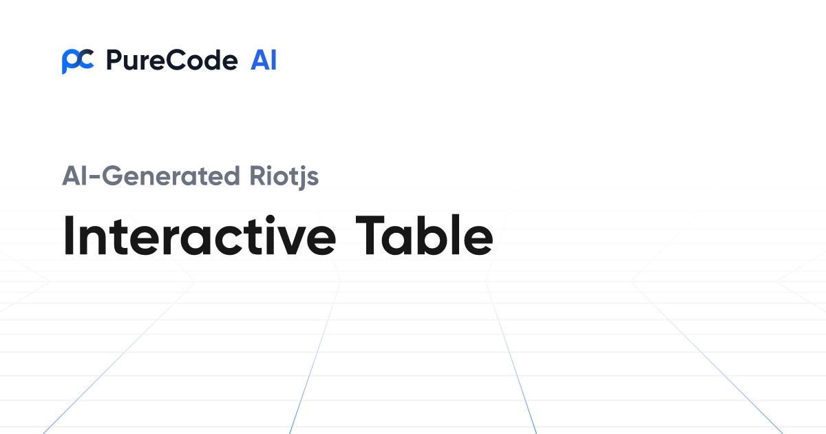 Build Great Riotjs Interactive table Components Faster Using AI Tools Build Great Riotjs Interactive table Components Faster Using AI Tools
