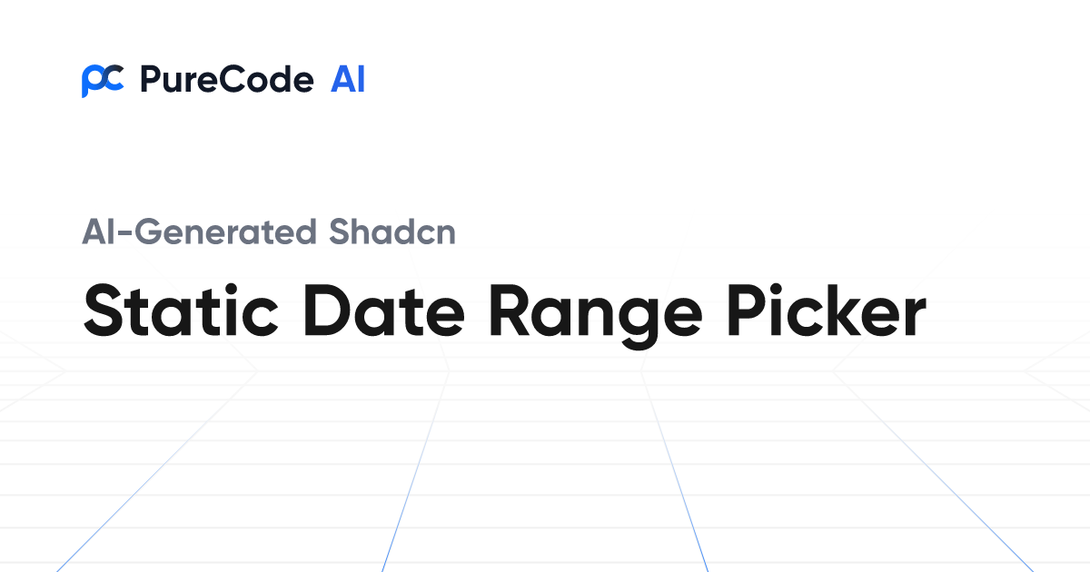 Build Great Shadcn Static date range picker Components Faster Using AI ... Build Great Shadcn Static date range picker Components Faster Using AI ...