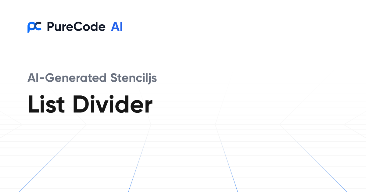 Build Great Stenciljs List Divider Components Faster Using Ai Tools