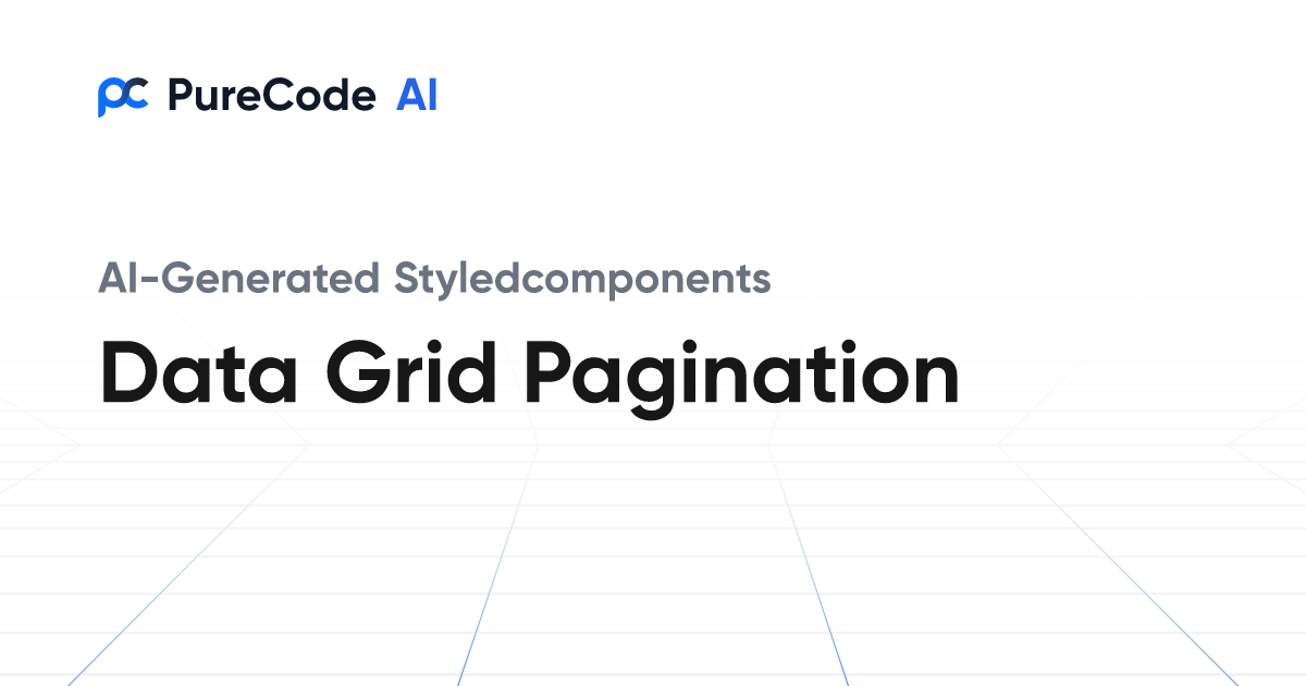 Build Great Styledcomponents Data Grid Pagination Components Faster
