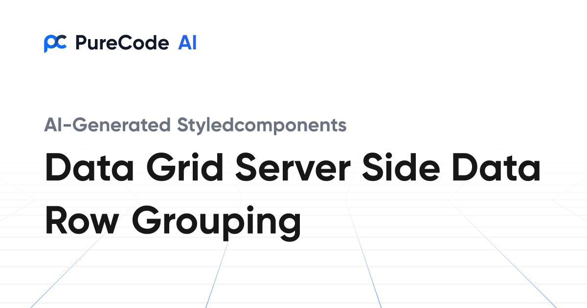 Styledcomponents Data Grid Server Side Data Row Grouping