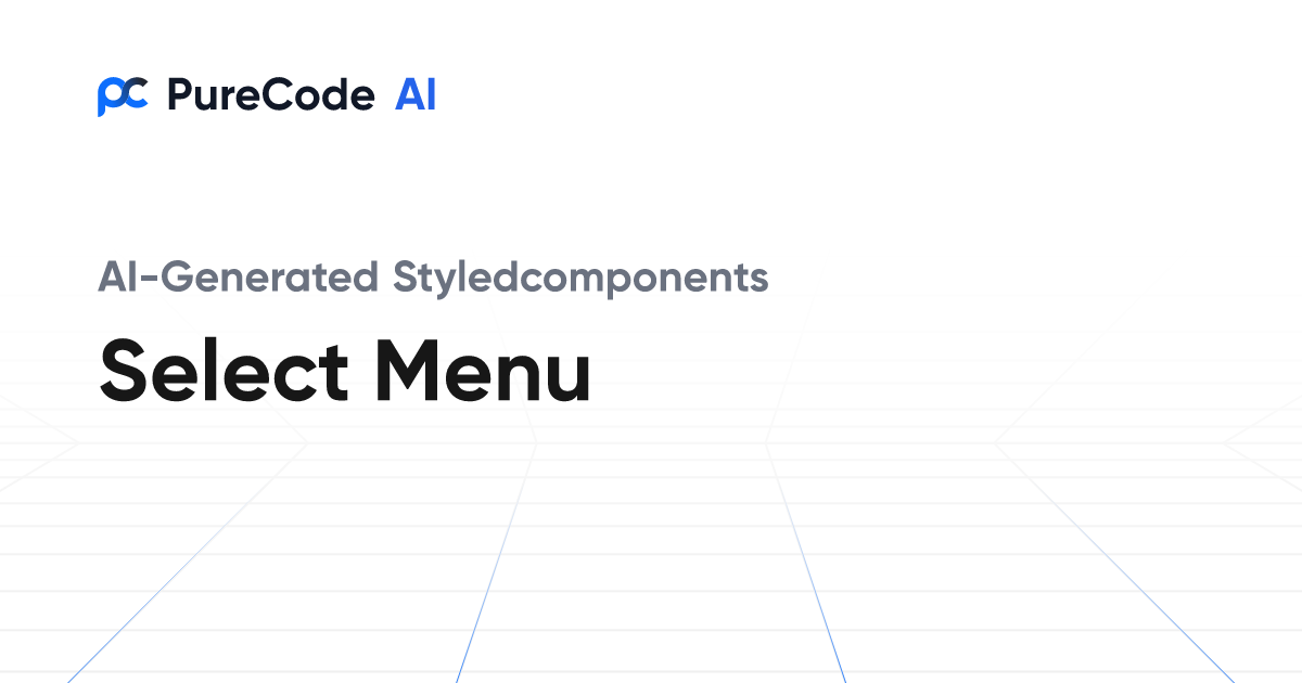 Create Beautiful Styled-Components Select-Menus UI with AI