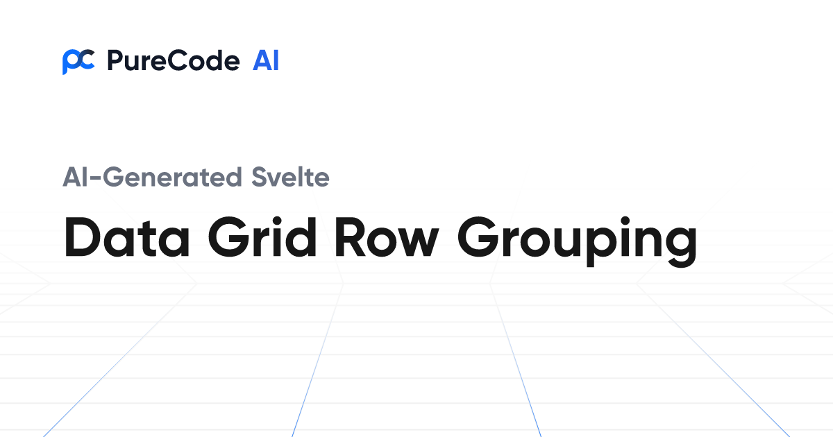 Build And Deploy Svelte Data Grid Row Grouping Quickly