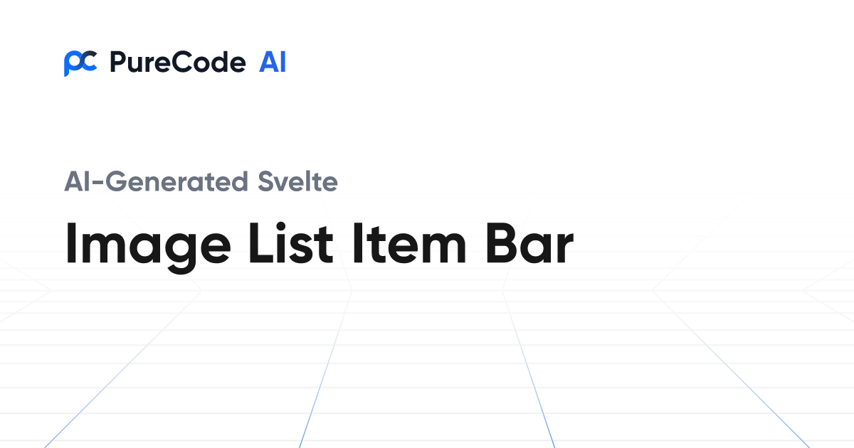 Develop Svelte Image List Item Bar with AI Help