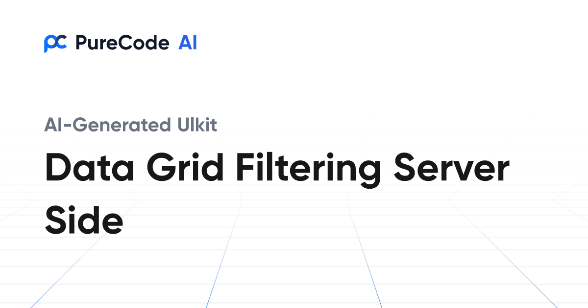 Generate Ulkit Data Grid Filtering Server Side Purecode