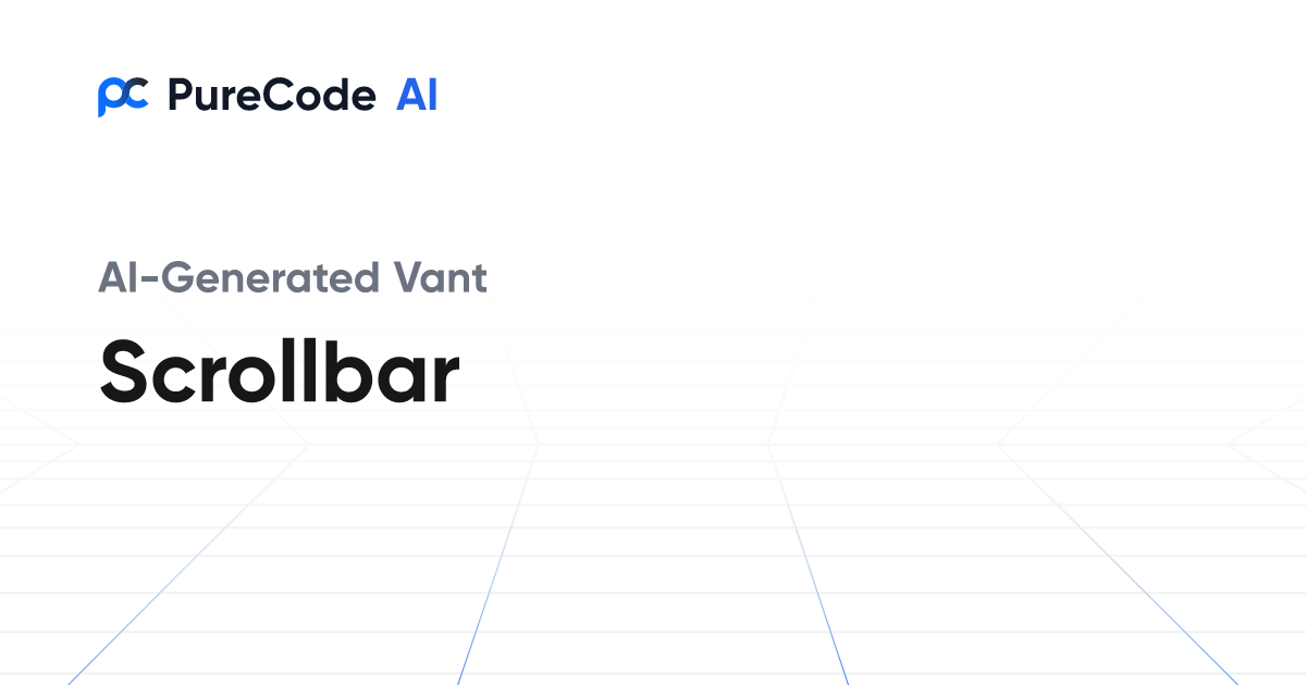 Build Great Vant Scrollbar Components Faster Using AI Tools